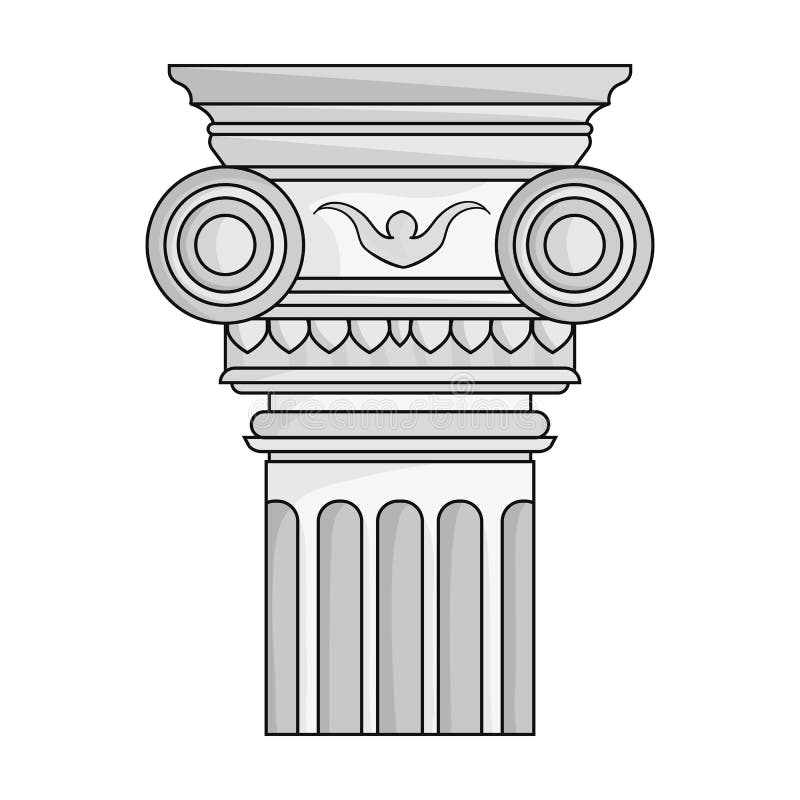 Column Icon in Monochrome Style Isolated on White Background. Architect ...