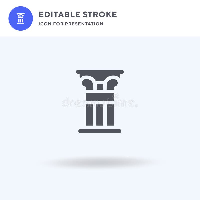 Column Icon Vector, Filled Flat Sign, Solid Pictogram Isolated on White ...