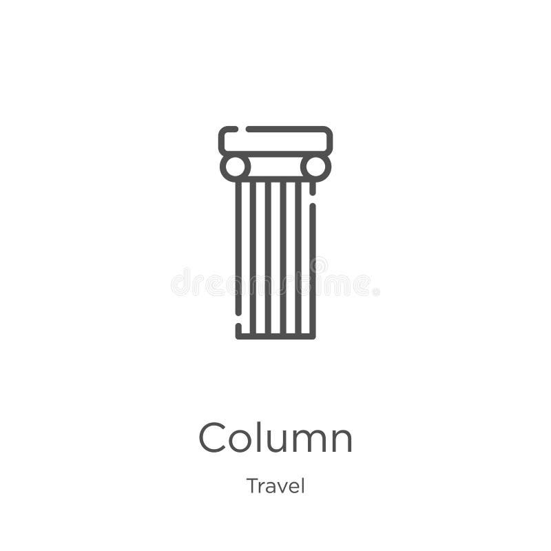 Column Icon Vector from Travel Collection. Thin Line Column Outline ...