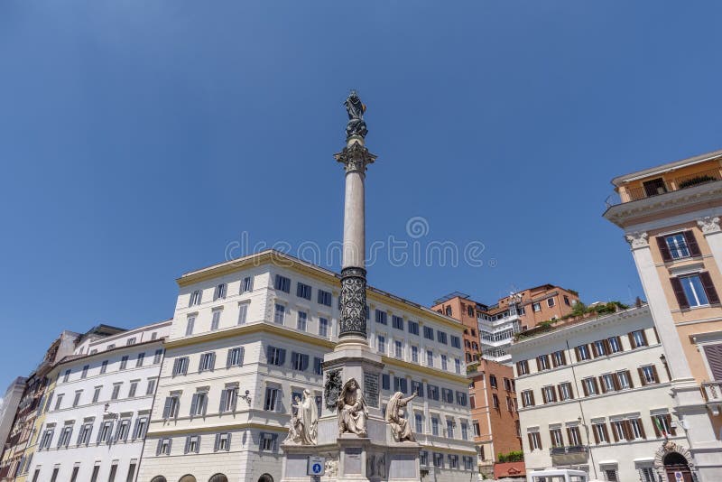 Column of the Immaculate Conception, Rome, Italy Editorial Stock Image ...