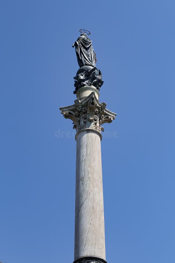Column of the Immaculate Conception in Rome, Italy Stock Photo - Image ...
