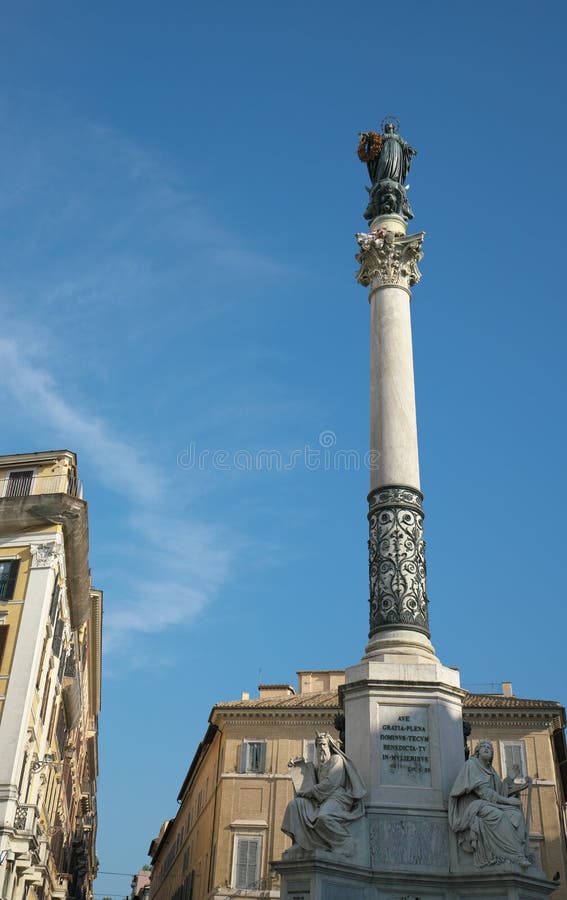 Column of the Immaculate Conception Stock Image - Image of flower, mary ...