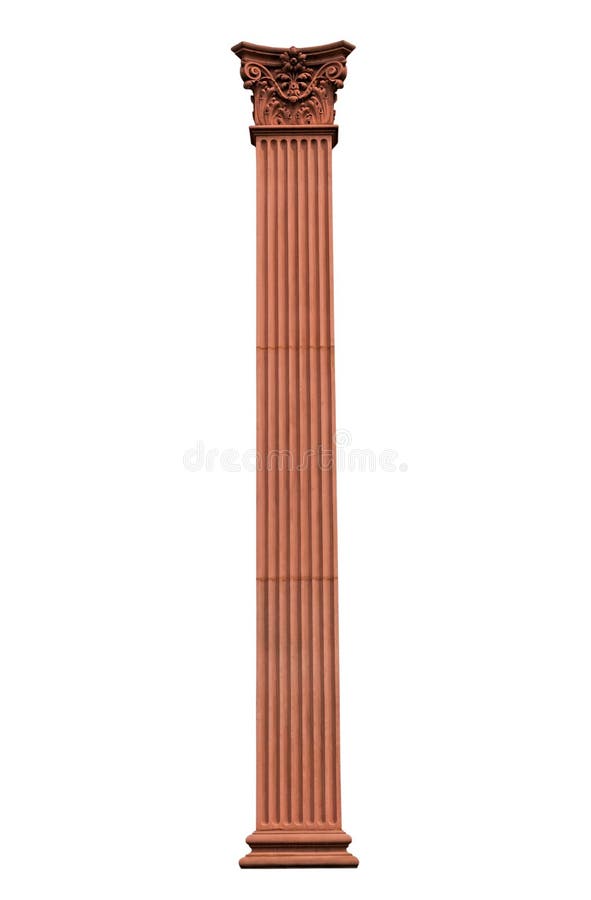 The Column Isolated on a White Background Stock Photo - Image of ...