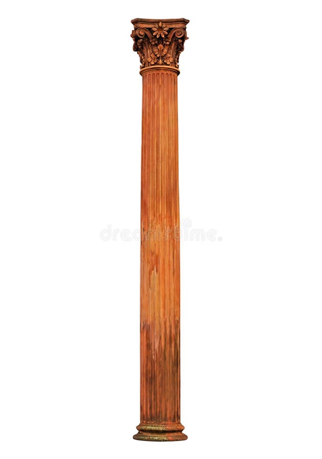 Column Isolated on White Background Stock Image - Image of architecture ...