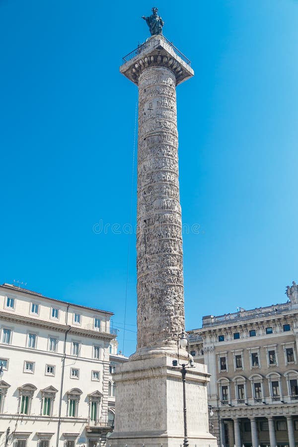 Column by Marcus Aurelius in Rome Stock Photo - Image of rome, quadi ...