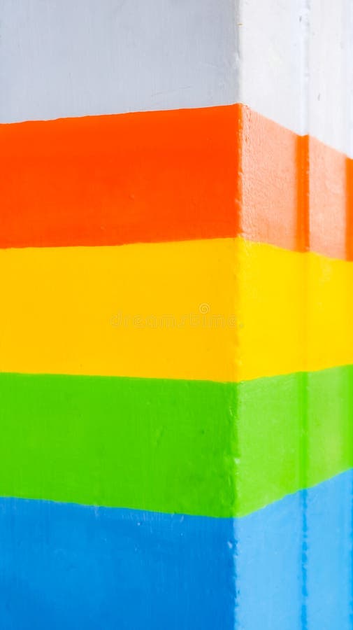 Column Painted with Stripes in 5 Different Colors. Stock Photo - Image ...