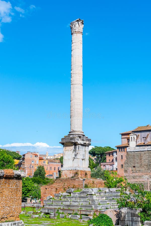Column of Phocas in Roman Forum Archeological Site, Rome, Italy Stock ...
