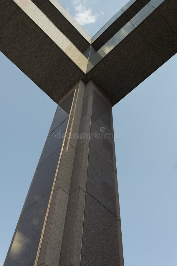 Column Pillar with Metal Framework Close Up of Office Building Stock ...