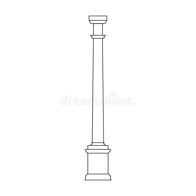Column Pillar Vector Icon. Outline Vector Icon Isolated on White ...