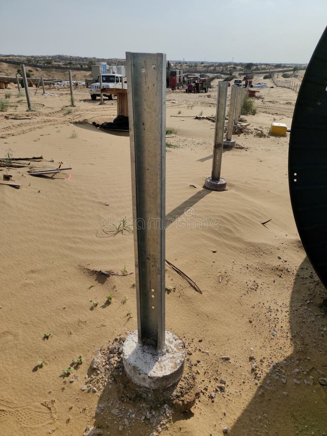 Column Post for Solar Panel Module Mounting Stock Image - Image of ...