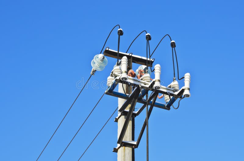 Power line column stock image. Image of electricity, tension - 29791817