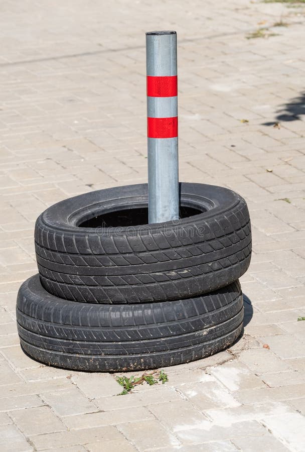 A Column for Restricting the Movement of Vehicles Stock Image - Image ...