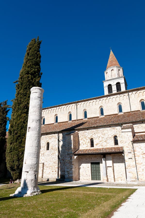 Column and Side of Aquileia Basilica Stock Photo - Image of aquileia ...