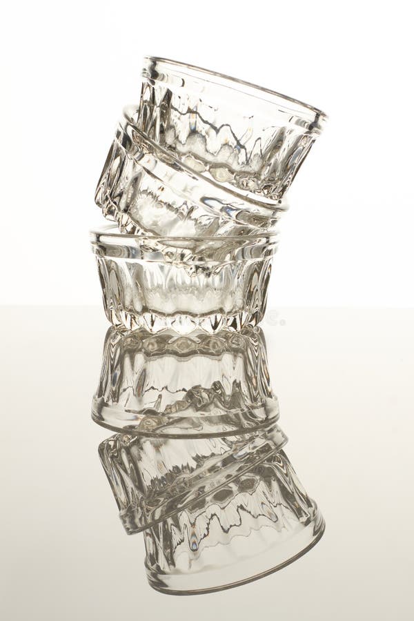 Column of Small Glass Cups. Stock Photo - Image of kitchen, cuisine ...