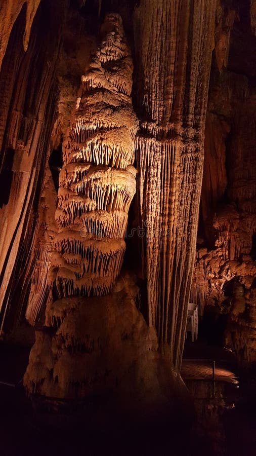 Column and Stalactites in Luray Caverns (Luray, Virginia) Stock Image ...