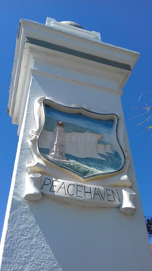 Column at Start of Peacehaven Editorial Stock Image - Image of boundary ...