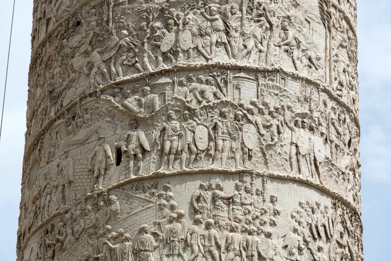 Column of Tajan . Roman Triumphal Column in Rome Stock Photo - Image of ...