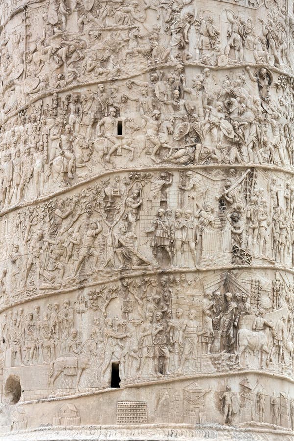 Column of Tajan . Roman Triumphal Column in Rome, Stock Photo - Image ...