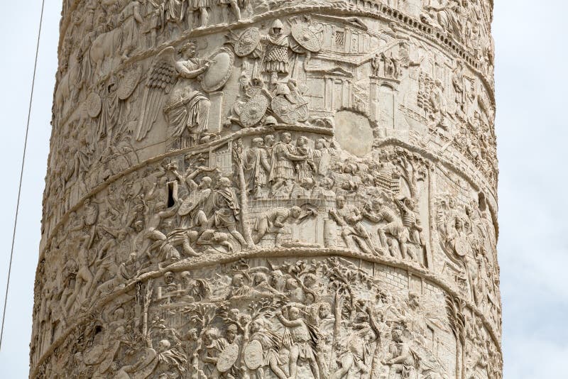 Column of Tajan . Roman Triumphal Column in Rome Stock Photo - Image of ...
