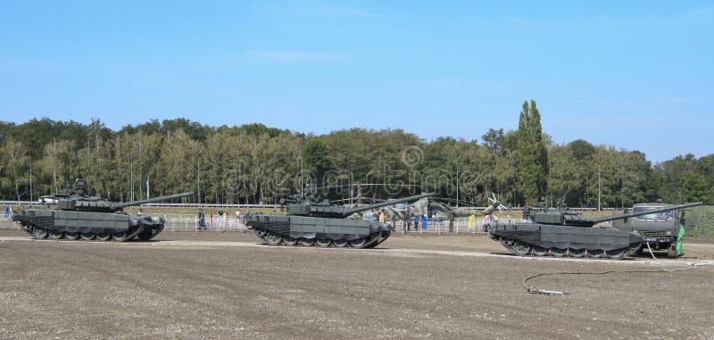 Column of Tanks at a Military Training Ground Editorial Stock Image ...