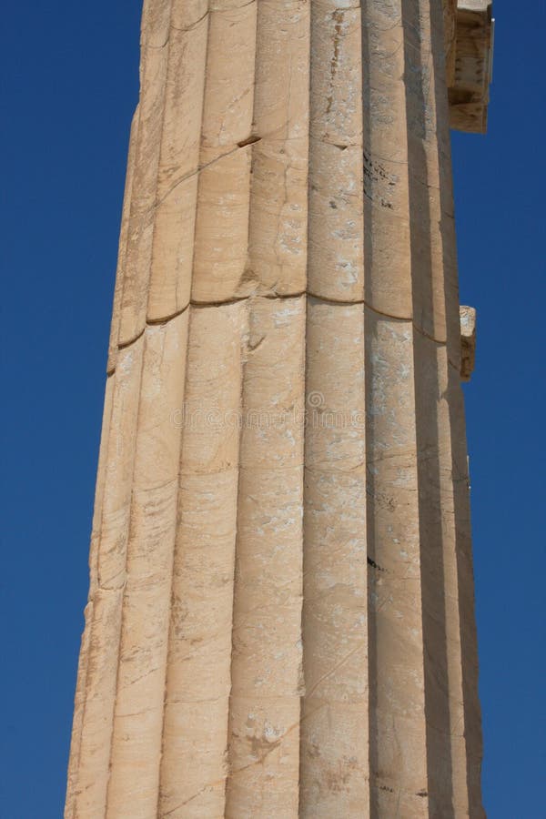 Column of the Temple Parthenon at the Acropolis Stock Image - Image of ...