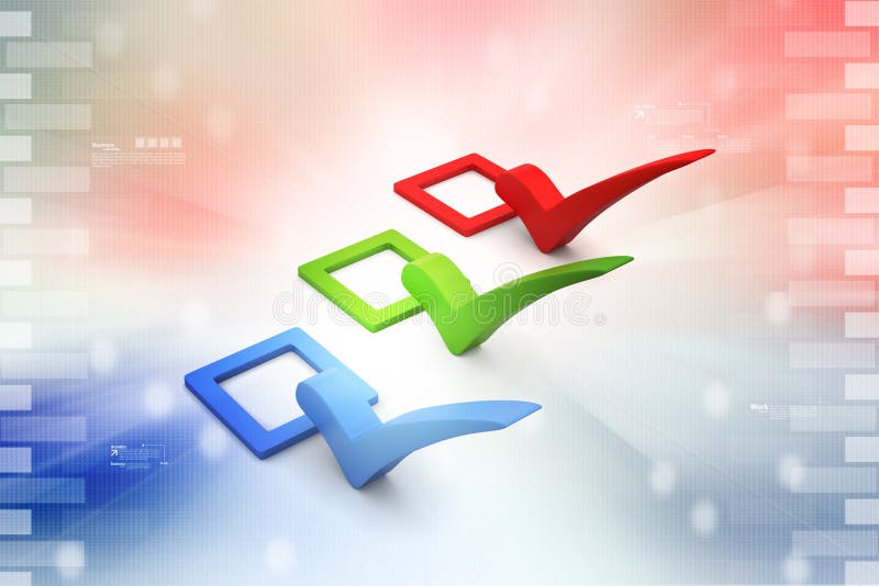 Column and tick mark stock illustration. Illustration of choice - 55037632