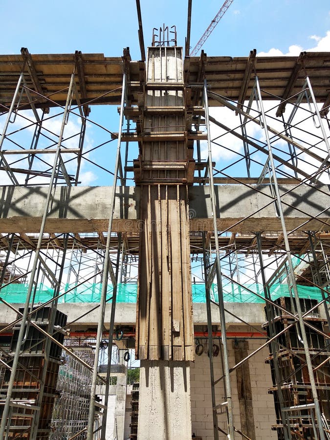 Timber Support for Timber Beam Formwork Stock Image - Image of ...