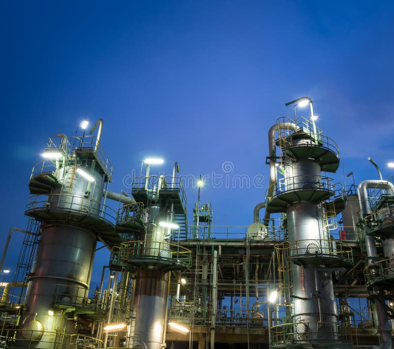 Column Tower in Petrochemical Plant Stock Photo - Image of equipment ...