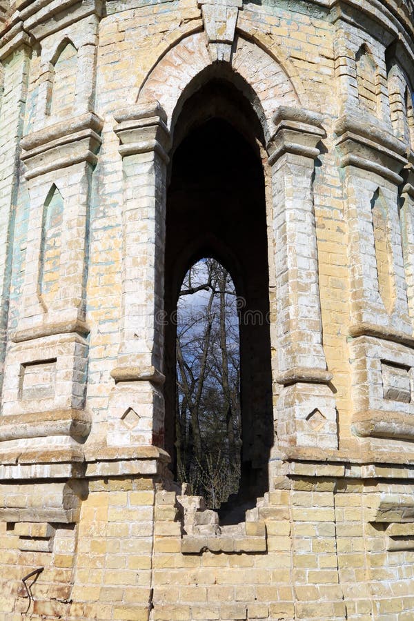 Column with Window of Old Estate Stock Image - Image of wall, ruins ...