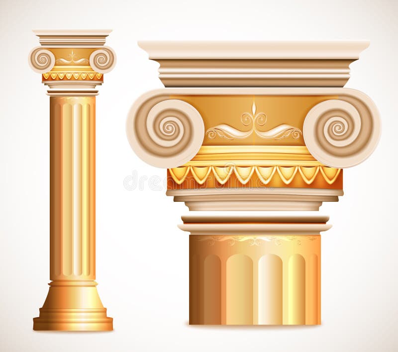 Columna De Grecia Del Oro Vector Ilustración del Vector - Ilustración ...