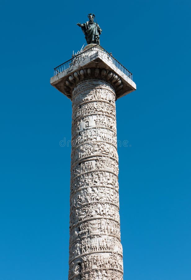 Columna De Marco Aurelius, Roma, Italia Imagen de archivo - Imagen de ...