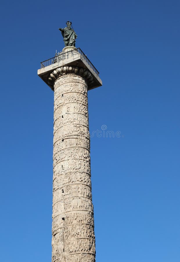 Columna De Marcus Aurelius En Roma Italia Foto de archivo - Imagen de ...