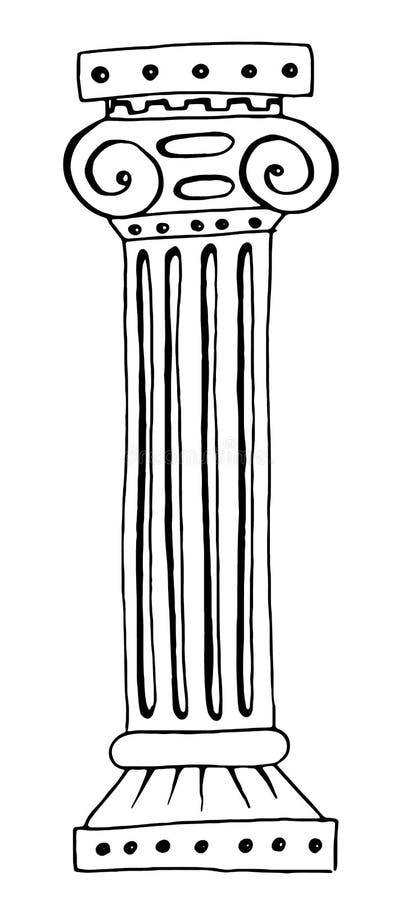 Columna romana antigua stock de ilustración. Ilustración de pilar ...