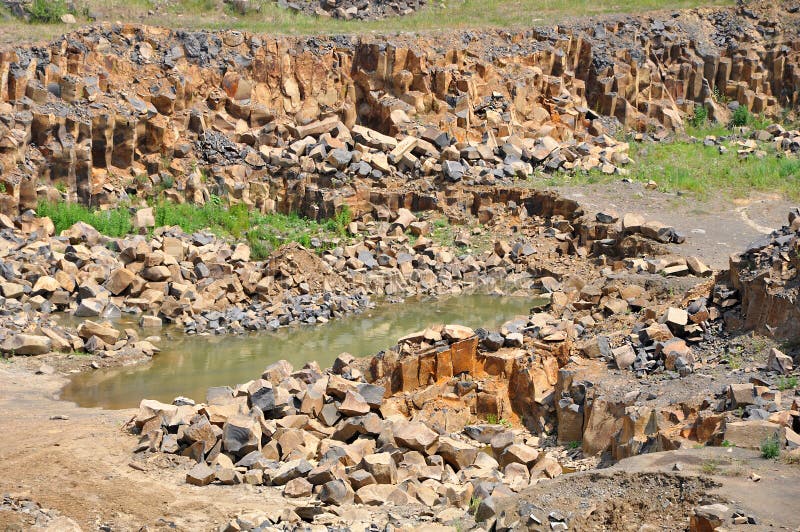 Columnar Basalt Deposits Mining in Ukraine Stock Photo - Image of stone ...