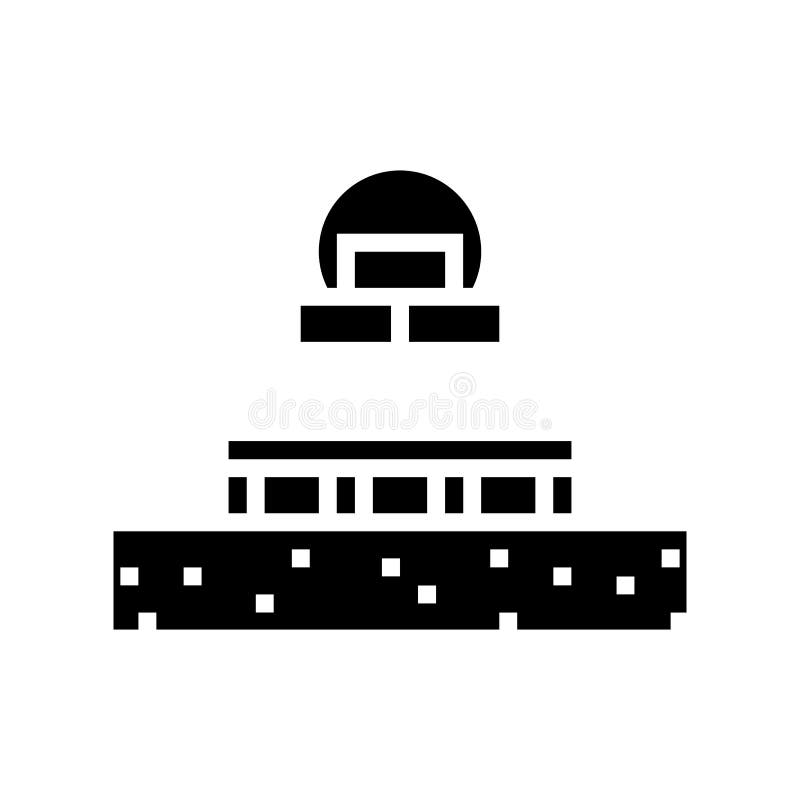Columnar Foundation Glyph Icon Vector Illustration Stock Vector ...