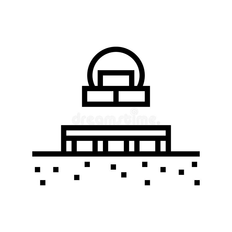 Columnar Foundation Line Icon Vector Illustration Stock Vector ...