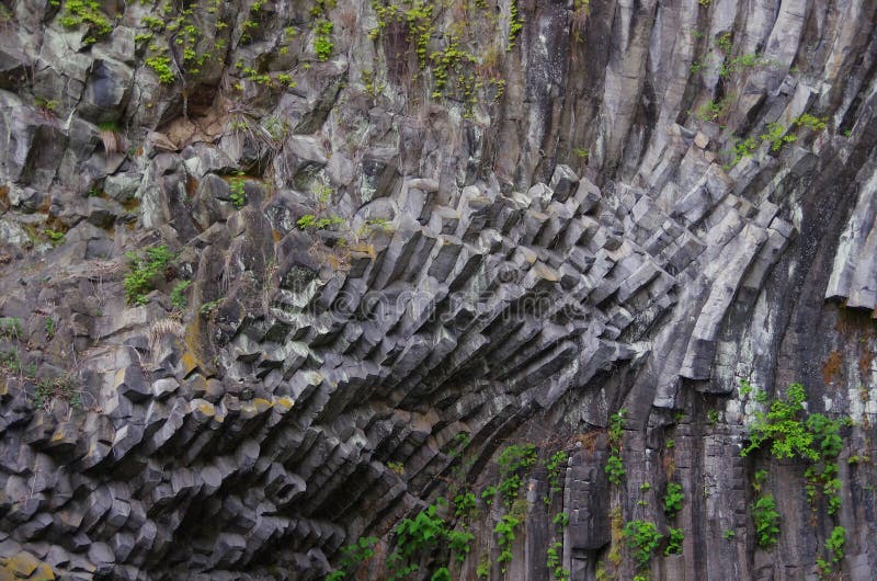 Columnar Joint JusangjeolliÂ Cliff South Korea Stock Image - Image of ...