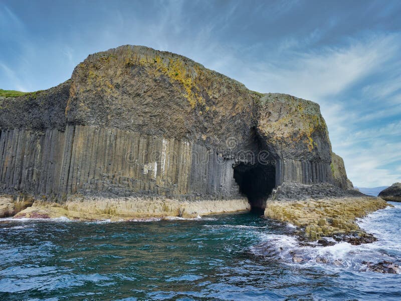 Columns of Jointed Volcanic Basalt Rocks on the Island of Staffa in the ...