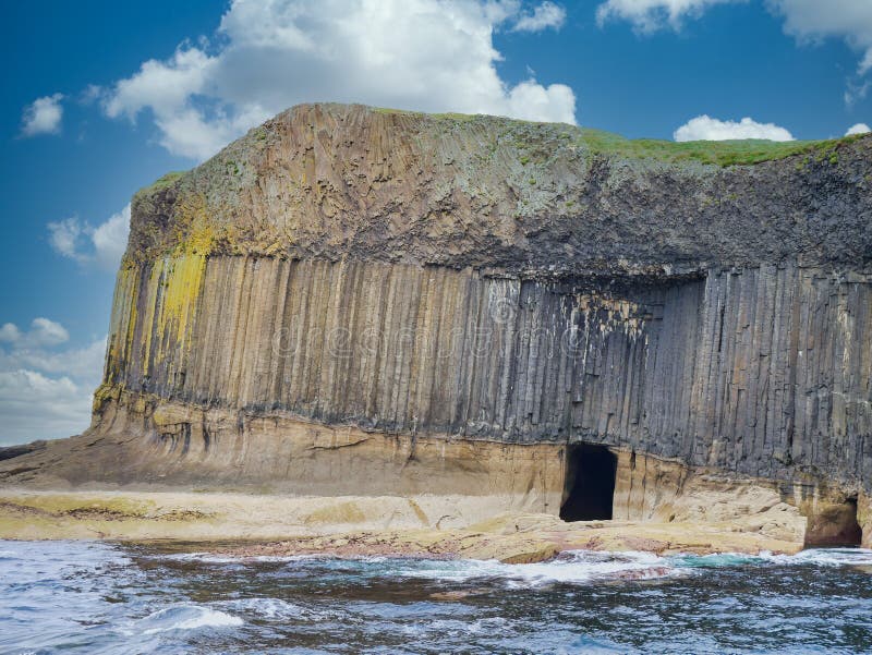 Columns of Jointed Volcanic Basalt Rocks on the Island of Staffa in the ...