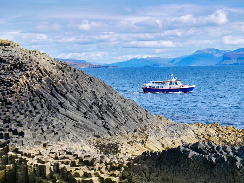 Columns of Jointed Volcanic Basalt Rocks on the Island of Staffa in the ...