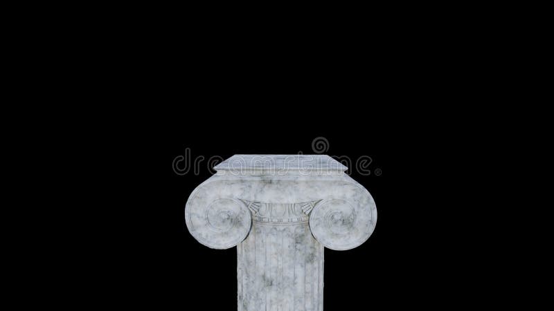 White Column Isolated on a Black Background Stock Image - Image of ...