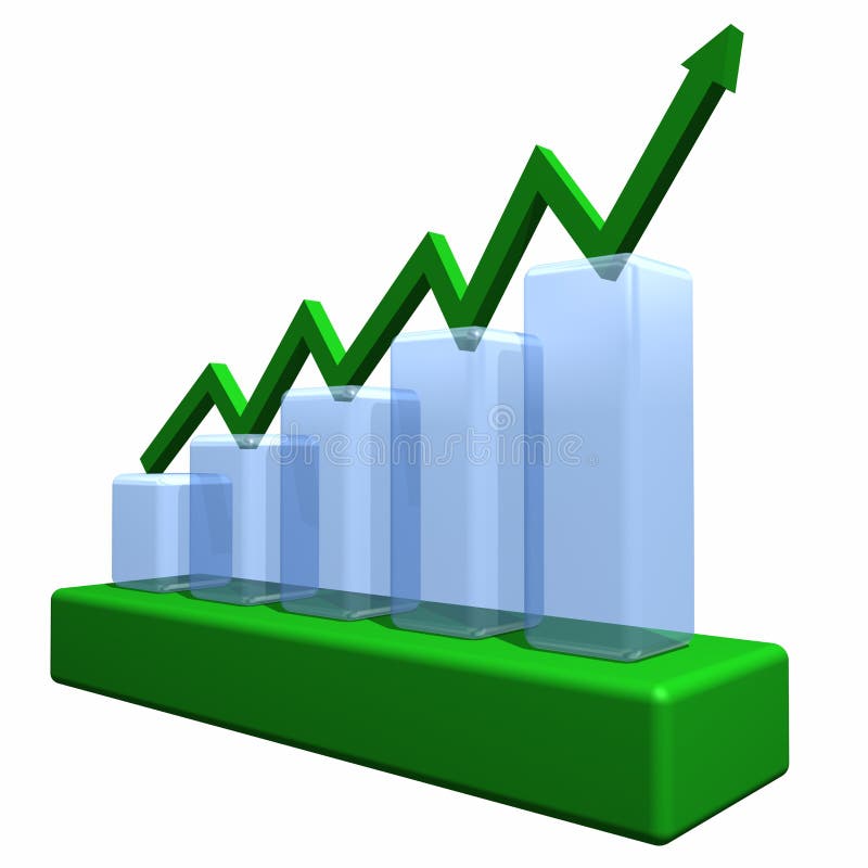 Columnas Y Aumento De La Línea Gráfica Stock de ilustración ...