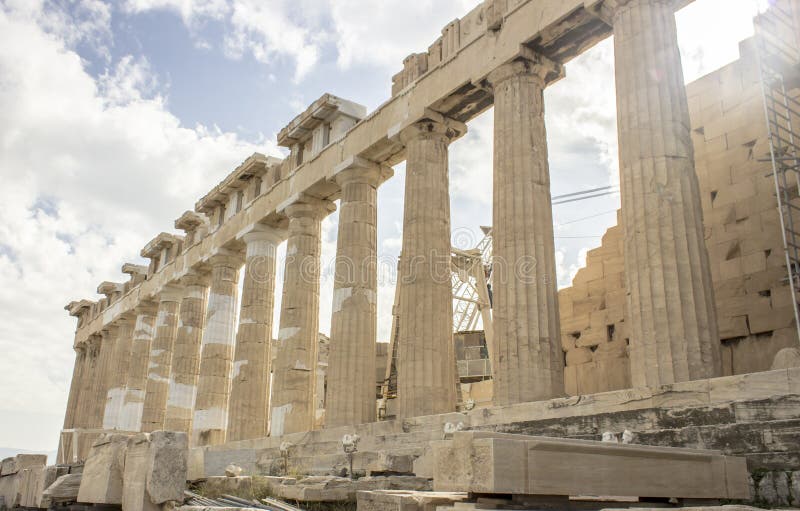 Columns of acropolis stock photo. Image of athens, hellenic - 61619342