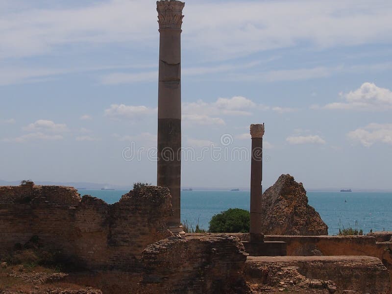 Columns of Ancient Carthage Stock Image - Image of height, columns ...
