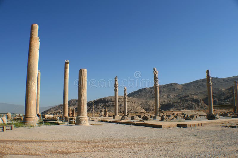 Columns of Ancient City of Persepolis, Iran Stock Image - Image of ...