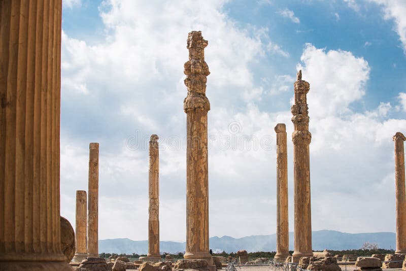 Columns Of Ancient City Of Persepolis, Iran Stock Photo - Image of ...