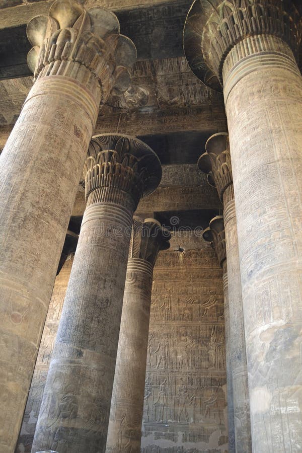 Columns at an Ancient Egyptian Temple Stock Photo - Image of stone ...