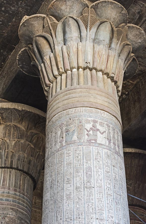 Columns in an Ancient Egyptian Temple Stock Image - Image of pharaoh ...