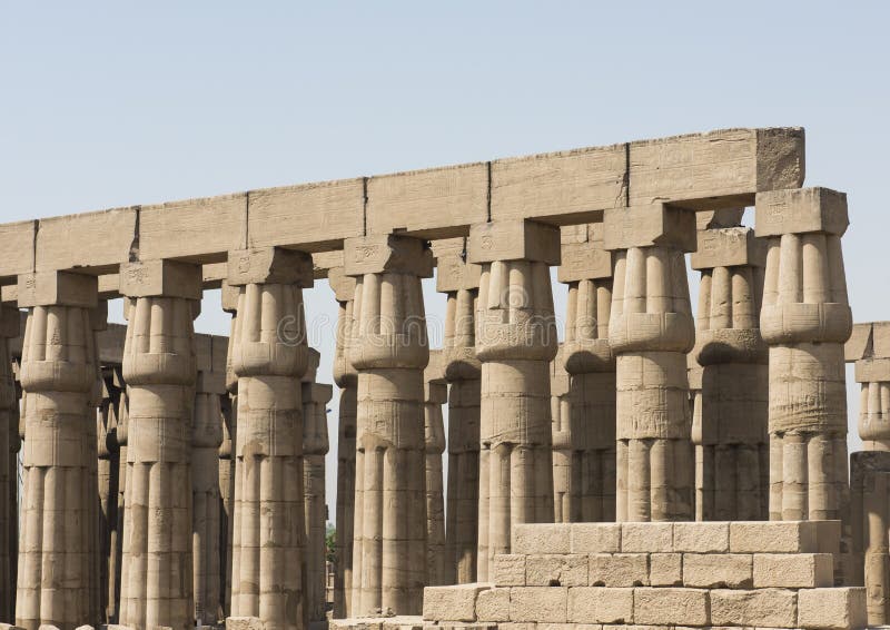 Columns in an Ancient Egyptian Temple Stock Image - Image of ancient ...