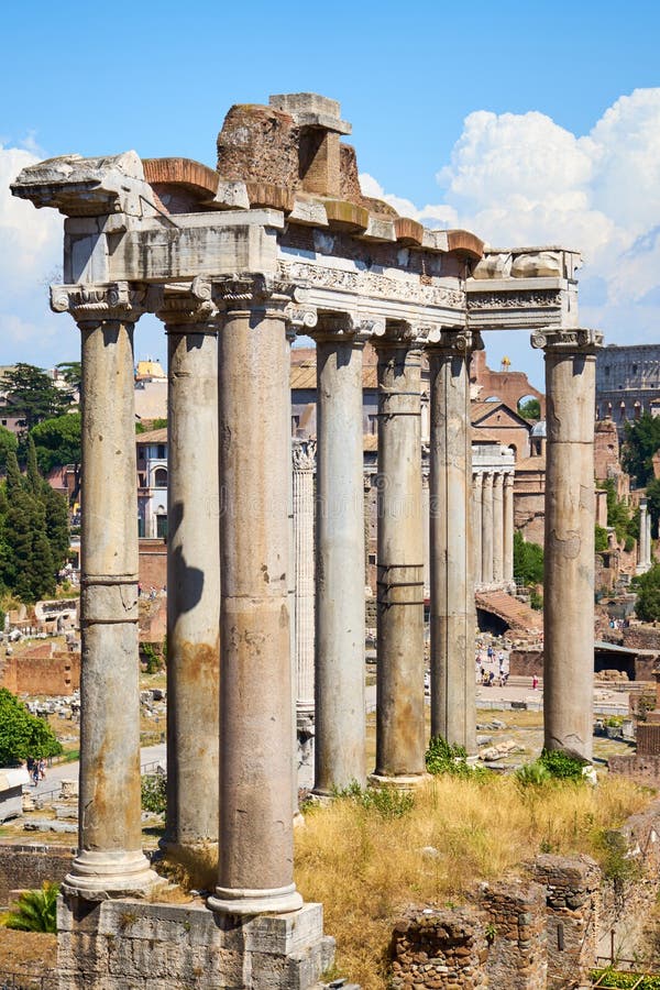 Columns of ancient Rome. stock image. Image of tourism - 125087735